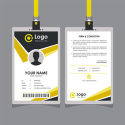 Abstract yellow id card template design Royalty Free Vector