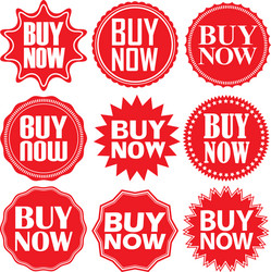 Available now signs set sticker Royalty Free Vector Image