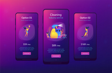 Commercial cleaning app interface template Vector Image
