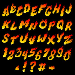 Fire font flame alphabet fiery letters burning abc