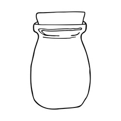Hand drawn jar contour sketch kitchen objects Vector Image