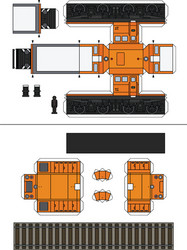 Paper model a vintage diesel train Royalty Free Vector Image