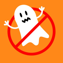 No ghost monster prohibition symbol red round Vector Image