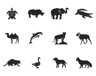 Animals logos collection Royalty Free Vector Image