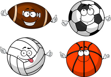 Smiling baseball balls cartoon characters Vector Image