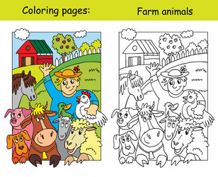 Jigsaw puzzles with farm animals group Royalty Free Vector