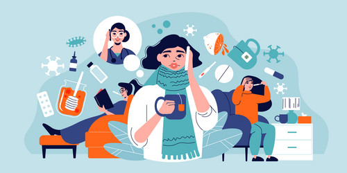 Common cold or flu Royalty Free Vector Image - VectorStock