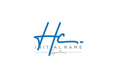 Initial hc signature logo template hand drawn Vector Image