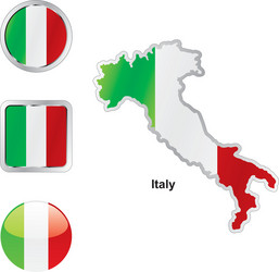 Map italy with regions and name labels Royalty Free Vector