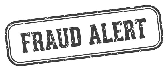 Fraud alert stamp rectangular Royalty Free Vector Image