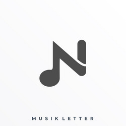 Music logo on letter s concept s note sign Vector Image