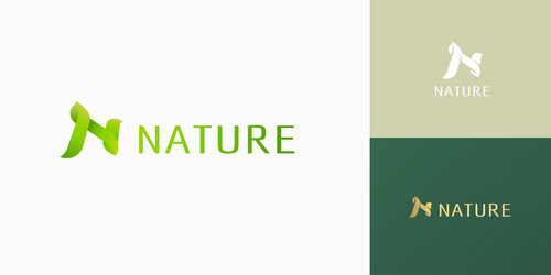 N leaf logo design set Royalty Free Vector Image