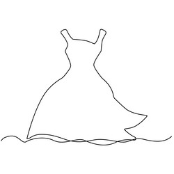 One line drawing dress continuous line woman Vector Image