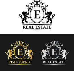 Real estate monogram logo templateluxury Vector Image