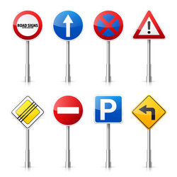 Cute road signs collection Royalty Free Vector Image
