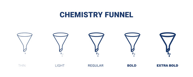 Chemistry funnel icon thin line funnel Royalty Free Vector