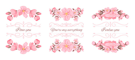 Blossom Cherry Dividers Vector Images (63)