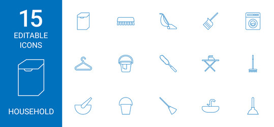 15 household icons Royalty Free Vector Image - VectorStock