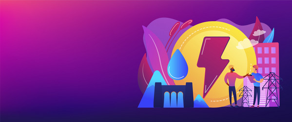 Hydropower concept banner header Royalty Free Vector Image