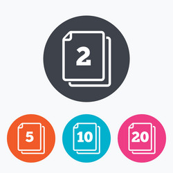 In pack sheets icons quantity per package Vector Image