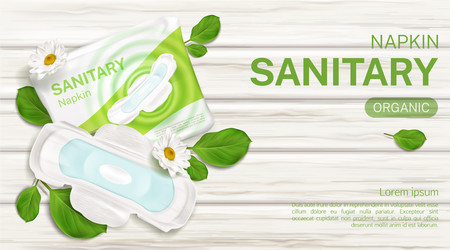 Sanitary napkins advertising poster design Vector Image