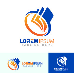 Stacked paper logo design Royalty Free Vector Image