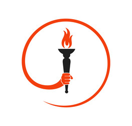 Fire and hand logo Royalty Free Vector Image - VectorStock