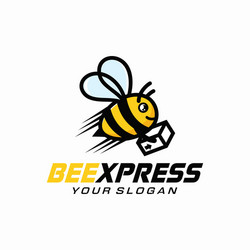 Logo template bee smart Royalty Free Vector Image