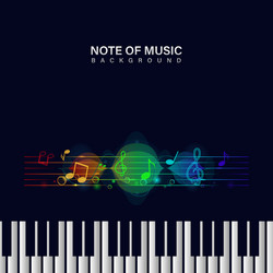 Colorful music notes with lines Royalty Free Vector Image