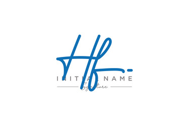 Initial hf signature logo template hand drawn Vector Image