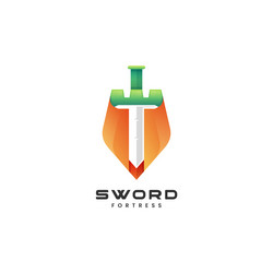Dual sword logo icon vintage design Royalty Free Vector