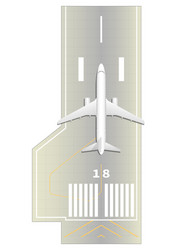 Airport runway top view Royalty Free Vector Image