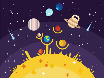 Solar system in space Royalty Free Vector Image