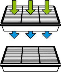 Air flow set of blue arrows showing direction Vector Image