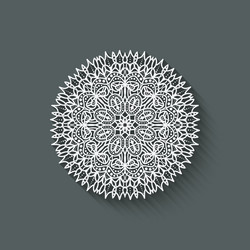 Round lace doily cutout paper pattern Royalty Free Vector