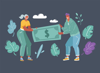 People fighting over money Royalty Free Vector Image