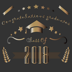 Graduation class two thousand eighteen Royalty Free Vector