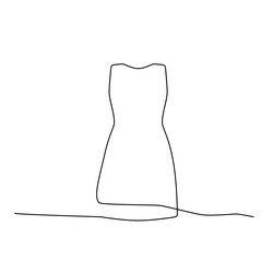One line drawing dress continuous line woman Vector Image