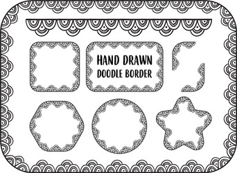 Set of hand drawn doodle border Royalty Free Vector Image