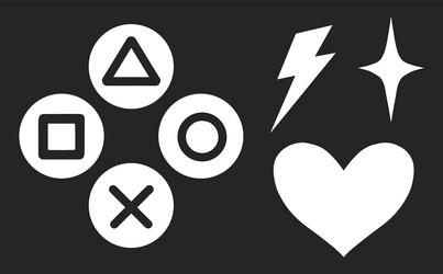 Video games monochrome set emblem Royalty Free Vector Image