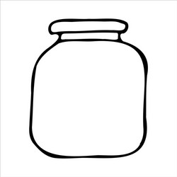 Hand drawn jar contour sketch kitchen objects Vector Image