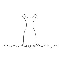 One line drawing dress continuous line woman Vector Image