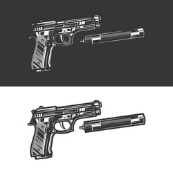Pistol with a silencer Royalty Free Vector Image