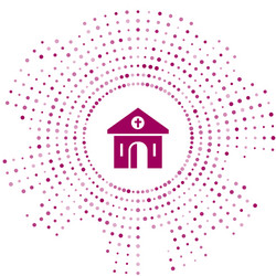 Purple church building icon isolated on white Vector Image