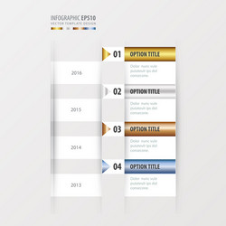 Timeline template gold bronze silver blue color Vector Image