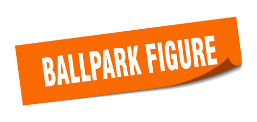 Ballpark figure sticker label Royalty Free Vector Image