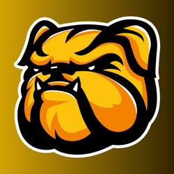 Bulldog red annimal head logo icon Royalty Free Vector Image