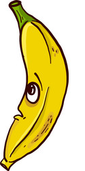 Scared banana on white background Royalty Free Vector Image