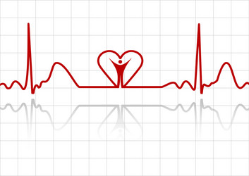 Ecg lines with hearts Royalty Free Vector Image