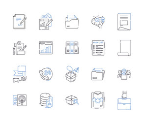 Agile management outline icons collection Vector Image